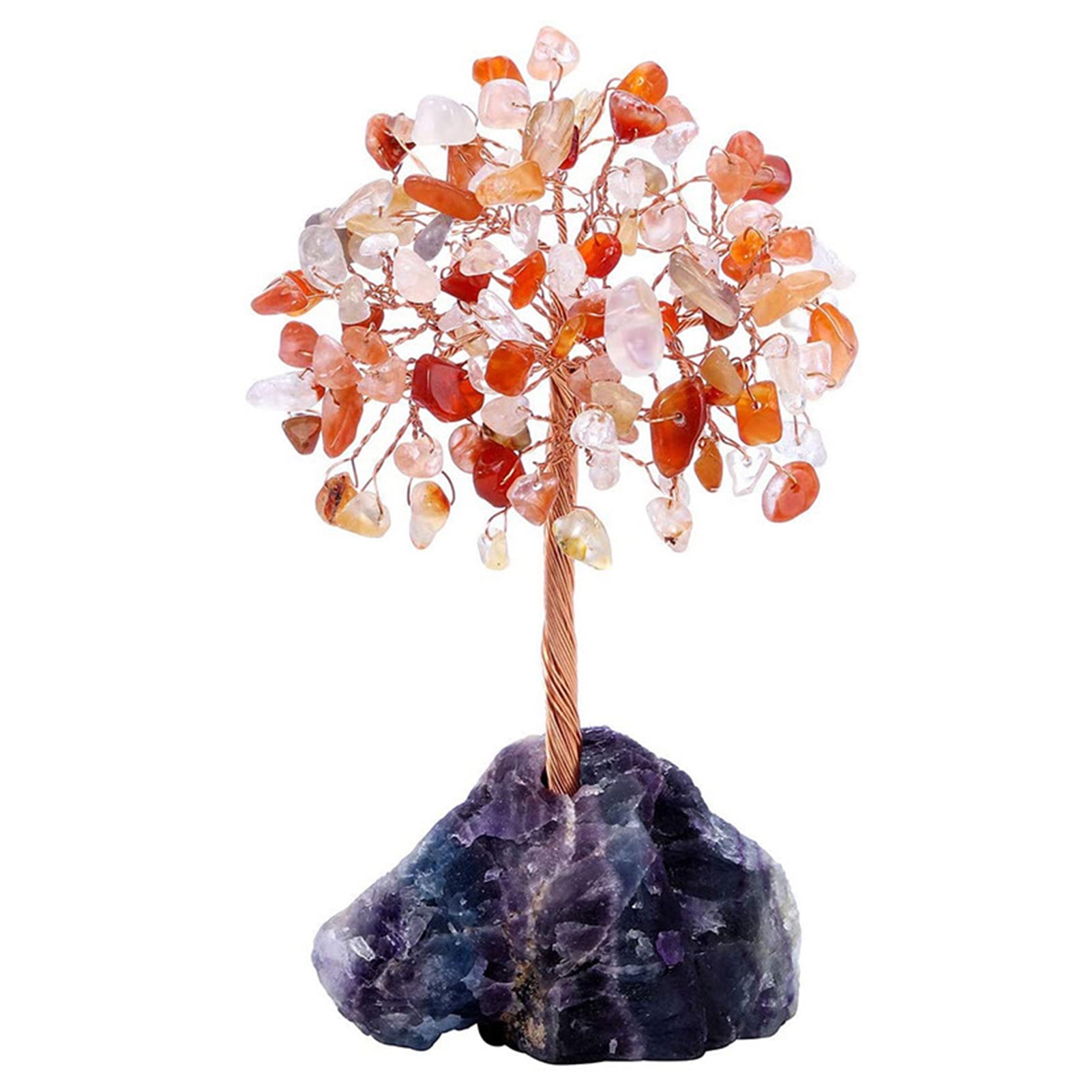 Rose Quartz Healing Crystals Copper Lucky Tree Desk Office Decor ...