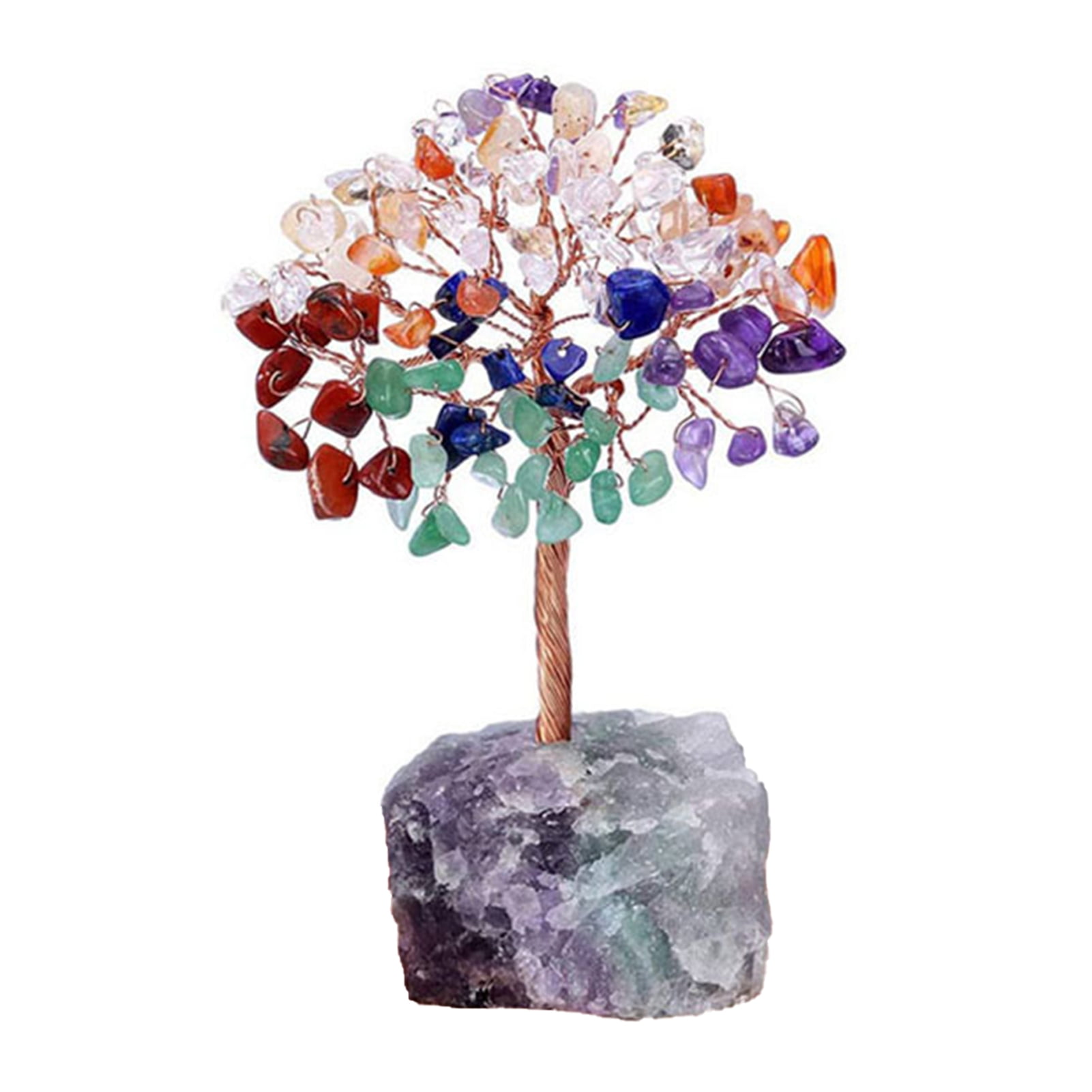 Rose Quartz Healing Crystals Copper Lucky Tree Desk Office Decor ...