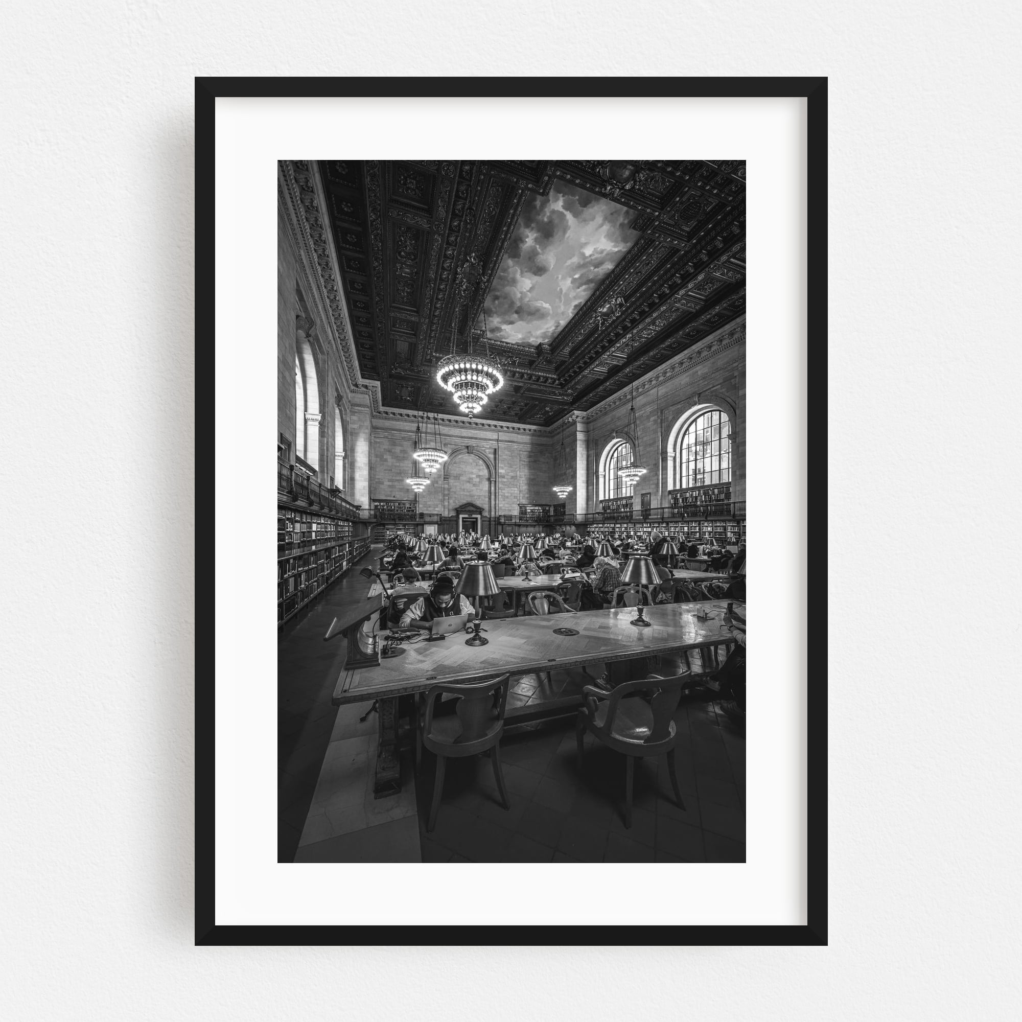 Rose Reading Room, NYPL 01 B&W - Manhattan New York Photography Black ...