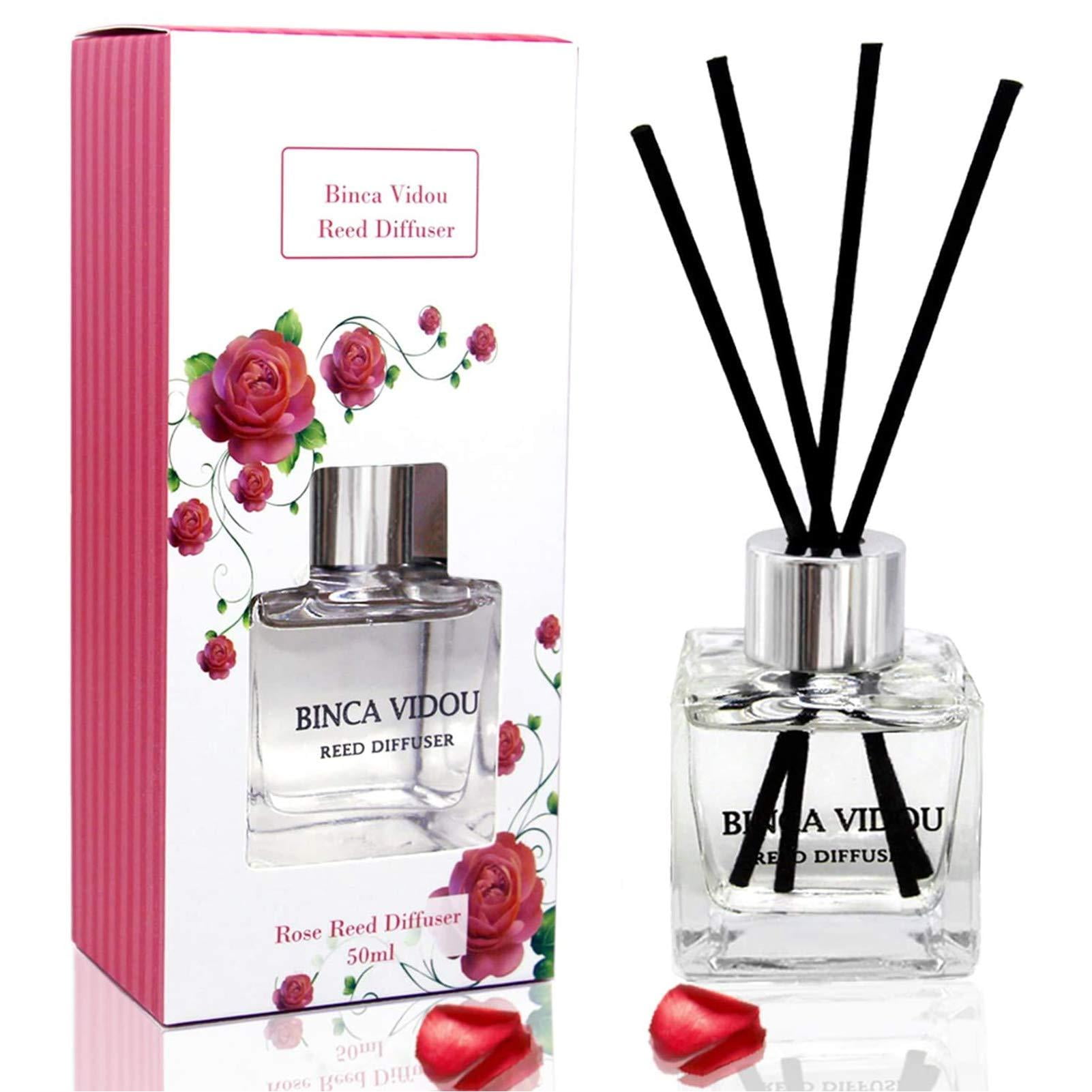 Rose Reed Diffuser Set, Binca Vidou Scented Oil Diffuser with Rattan ...