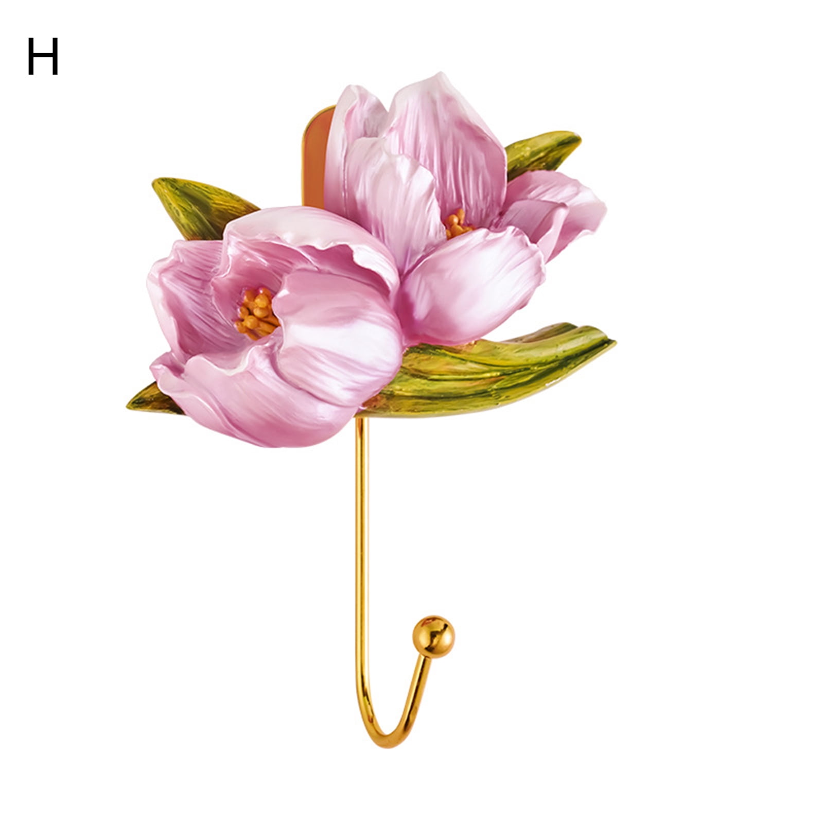 Rose Resin Wall Hooks Wall Mounted Creative Flower Iron Hook for ...