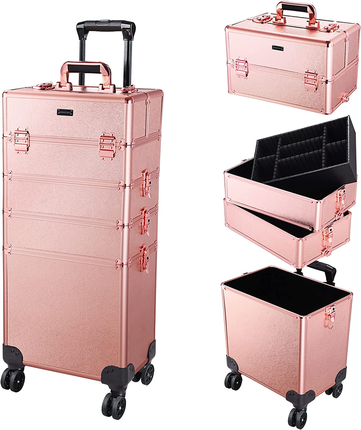 Rose Rolling Makeup Case 4In1 Cosmetic Lockable Trolley Freelance ...