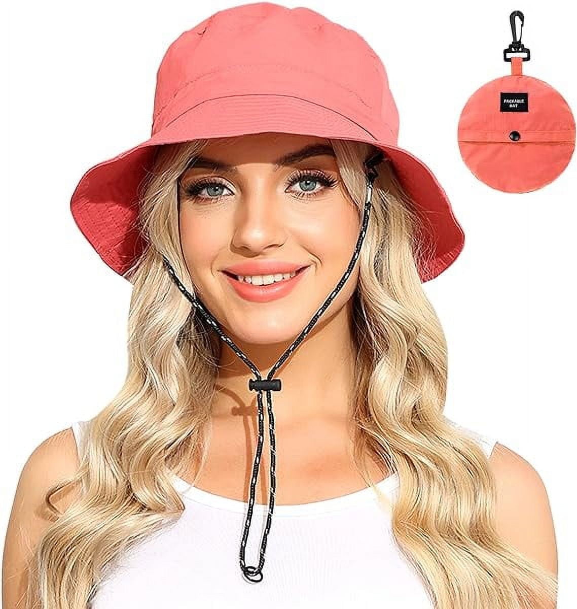 Rose Round Packable Bucket Hat Women Outdoor Waterproof Fishing Hat ...