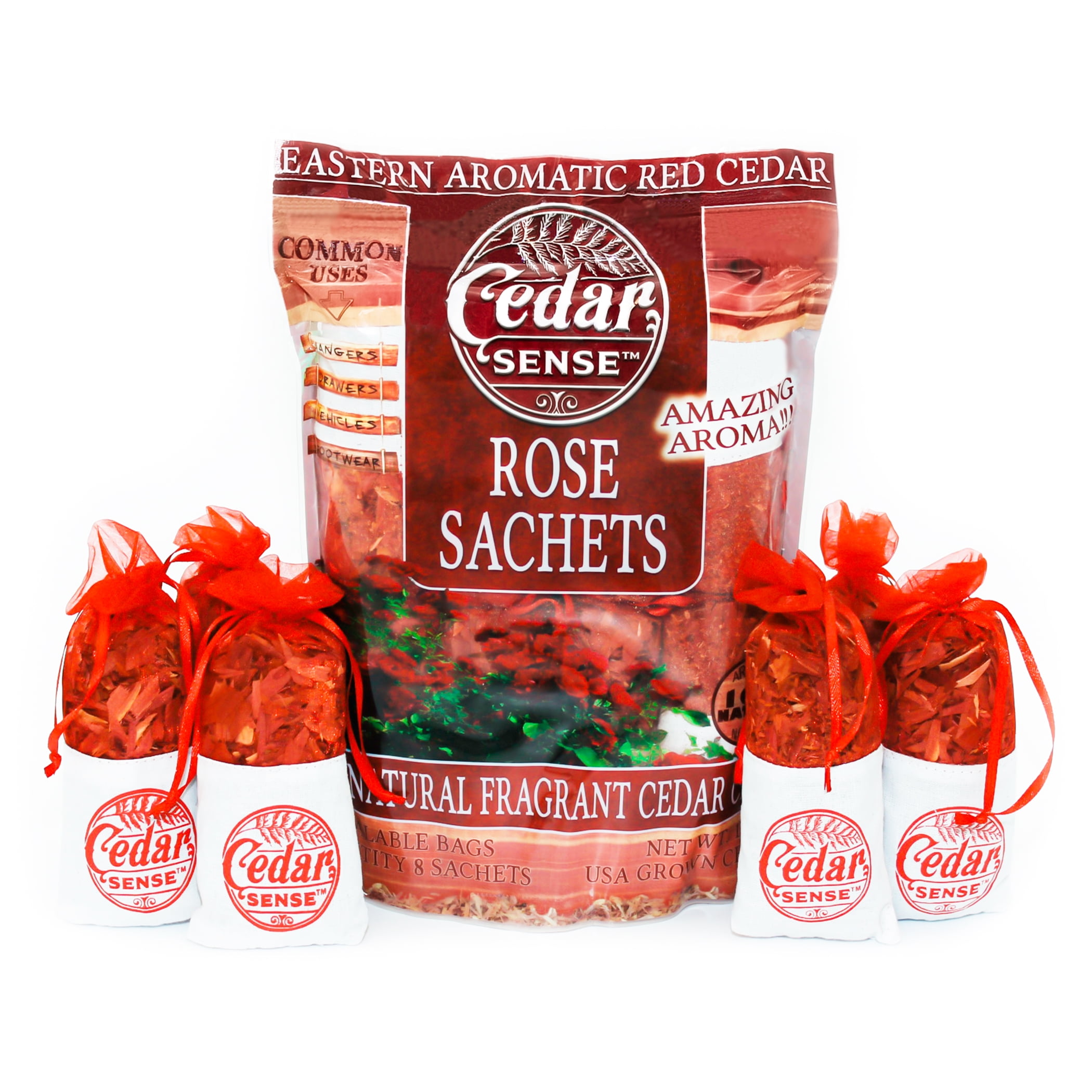 Rose Sachets - 8 Pack - Cedar Sense - Cedar Scent for Closets & Drawers ...