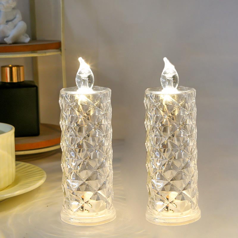 Rose Shadow LED Flameless Candles, Romantic Battery Operated Candles ...