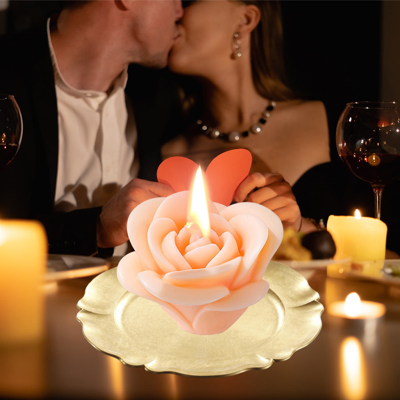 Rose Shape Candles for Women - Aromatic Pastel Aesthetic Candle with Fragrance - Suitable for ...