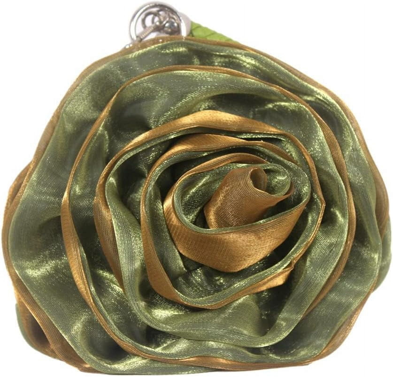 Rose Shaped Evening Bag Soft Satin Clutch Purse Floral Wristlet Handbag ...