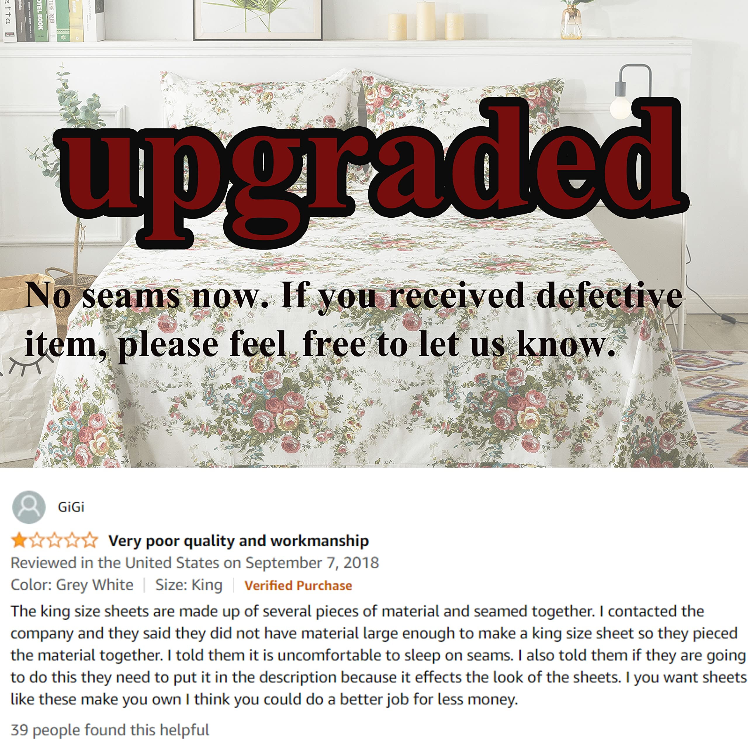 Rose Sheets Floral Bed Sheets Queen 100% Cotton Off White Victorian ...