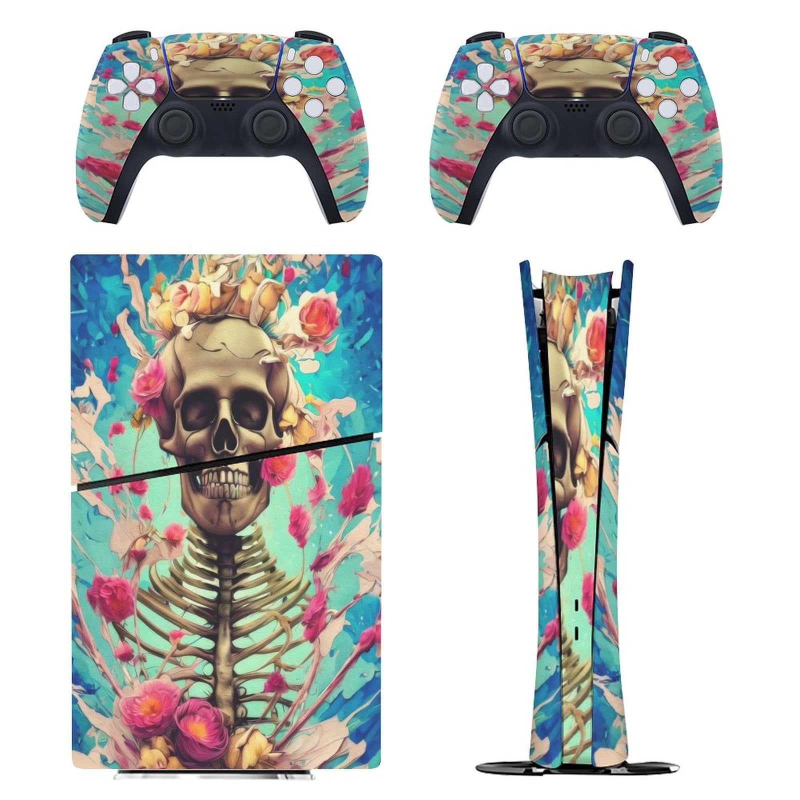 Rose, Skeleton PS5/PS5 Slim Digital Disc Skin Sticker For Console And ...
