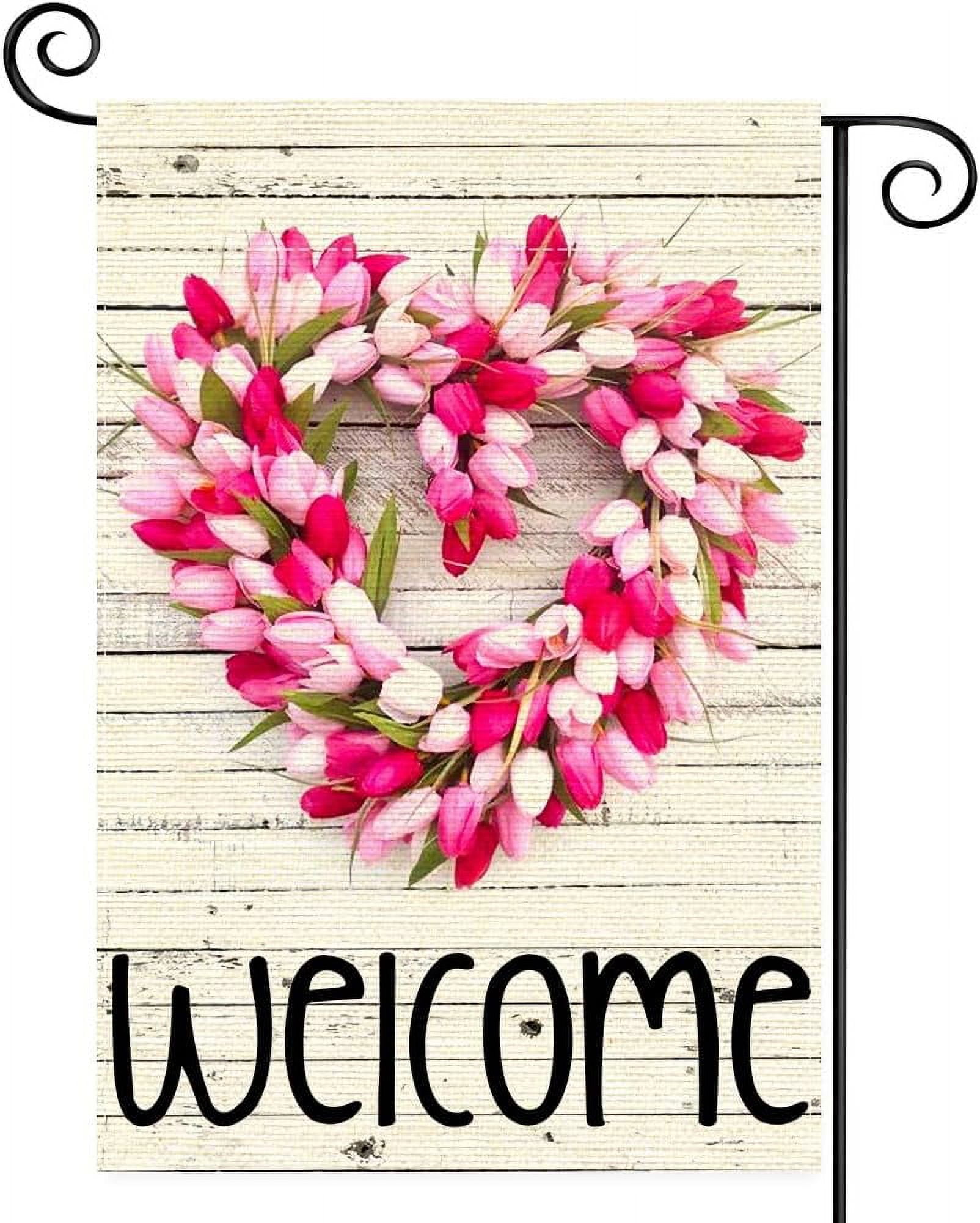 Rose Small Garden Flag Double Sided, Best Choice Funny Welcome Peeps ...