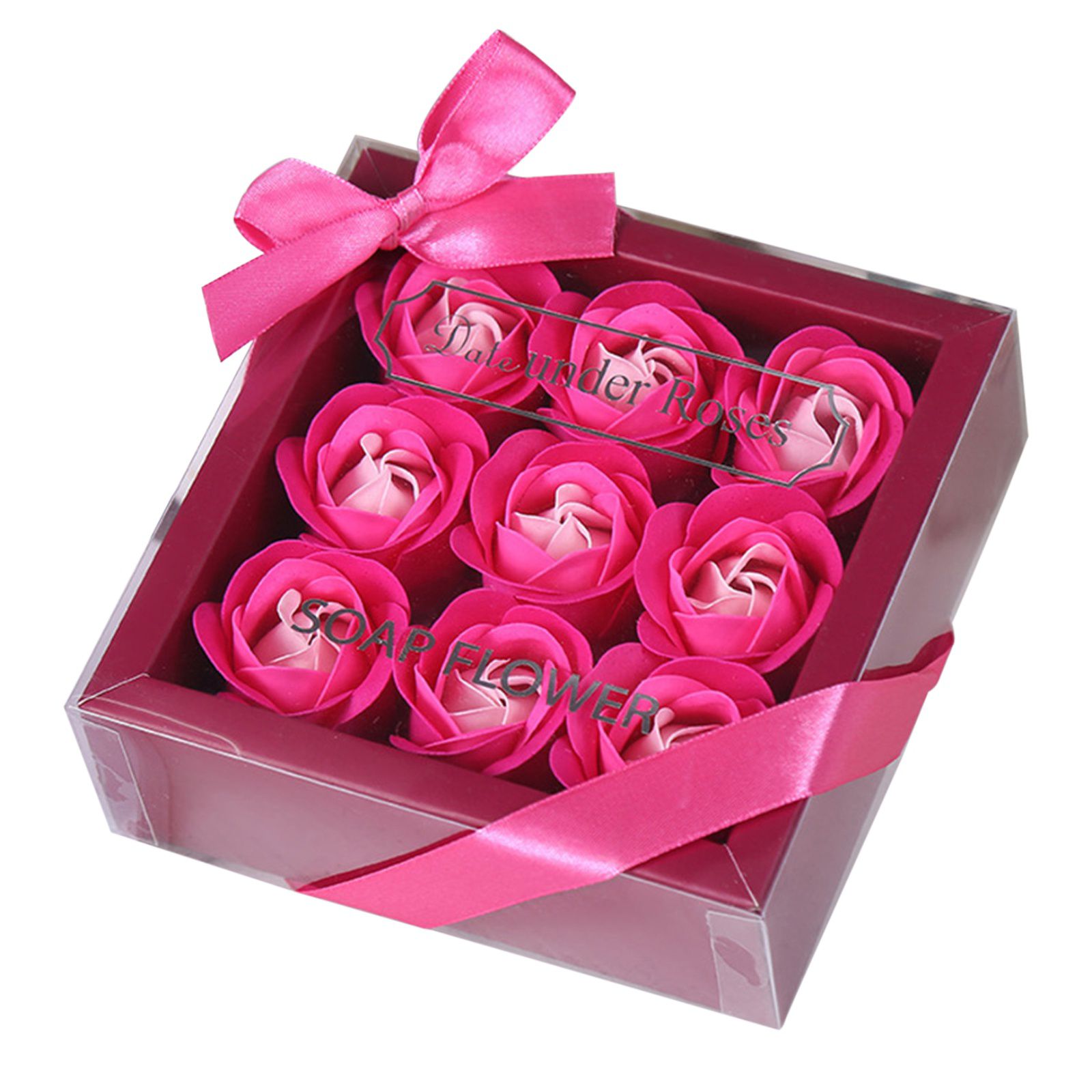 Rose Soap 9 Pcs Scented Bath Soap Rose Boxes Floral Essential Oil Soap ...