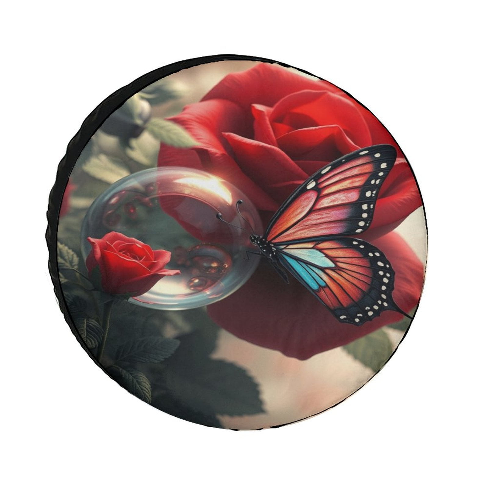 Rose Spare Tire Cover Weatherproof Wheel Camper Protectors Universal ...