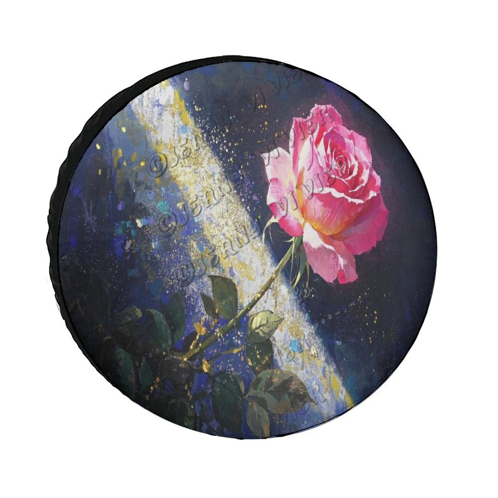 Rose Spare Tire Cover Wheel Protectors Foldable Portable Sun Rain Snow ...