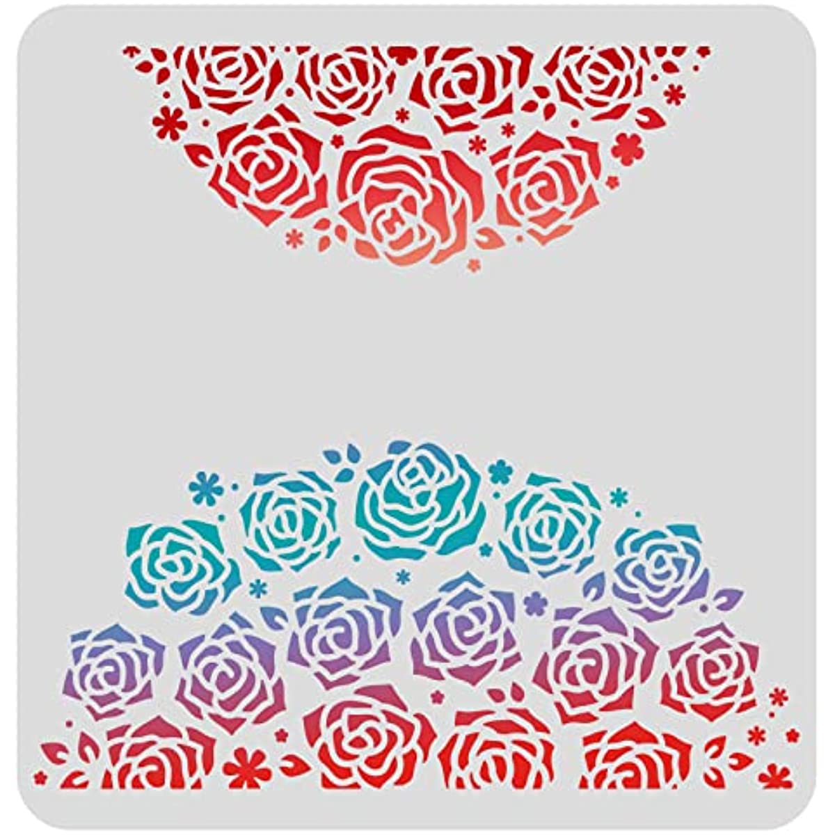 Rose Stencils Template 11.8x11.8inch Plastic Rose Drawing Painting ...