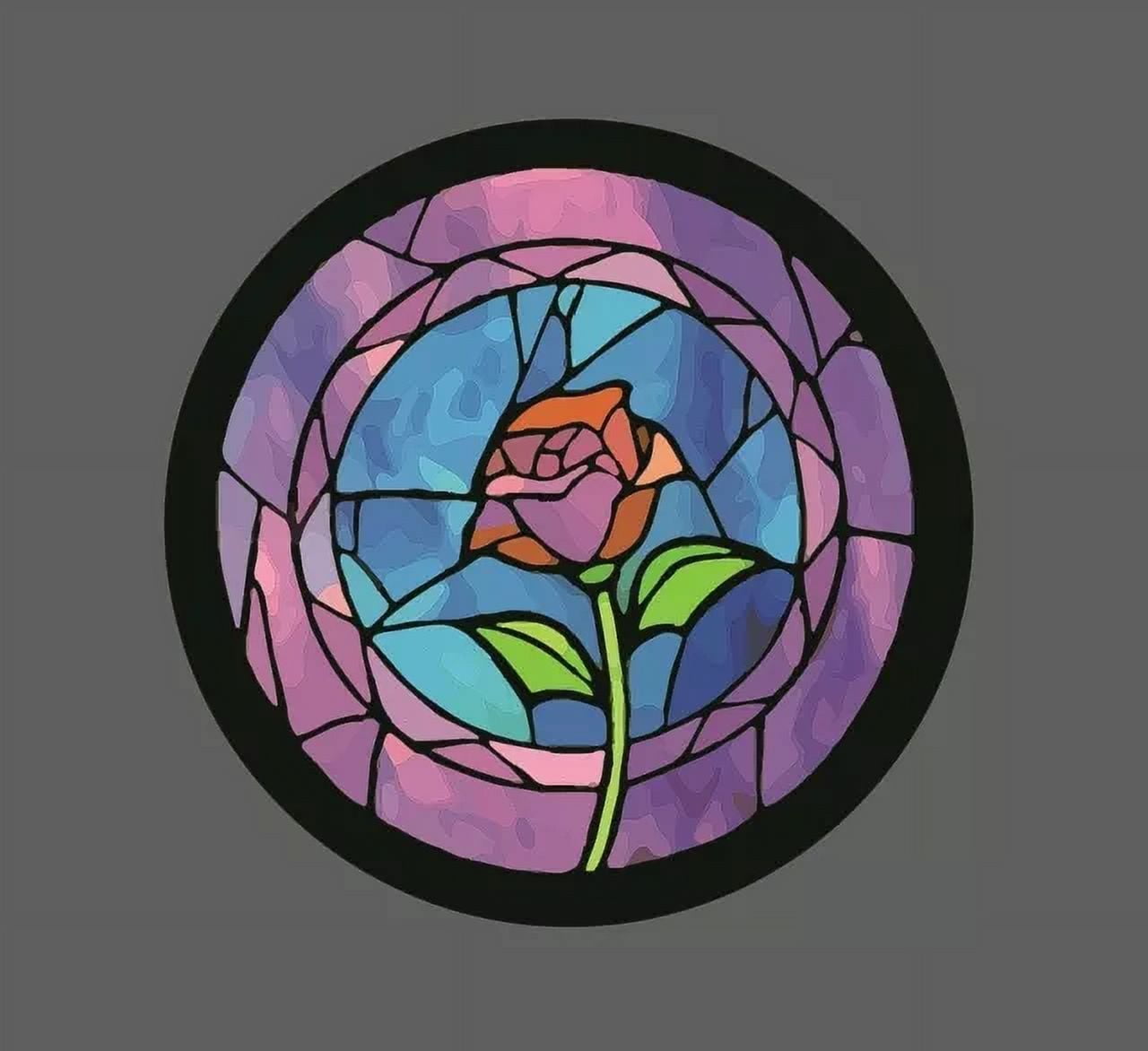 Rose Sticker Stained Glass Waterproof Sticker Phone Decal Water Bottle ...