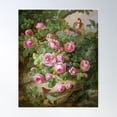 Rose Still Life With Butterflies And Bird Josef Lauer 1870 Poster Wall ...