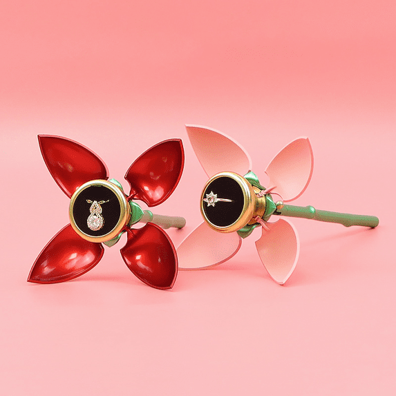 Rose Surprise Ring Box with Hidden Slot Design for Decorative Gifting ...