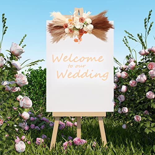 Rose Swag Arch, Wedding Arch Flowers with Faux Pampas Grass, Boho Reed ...