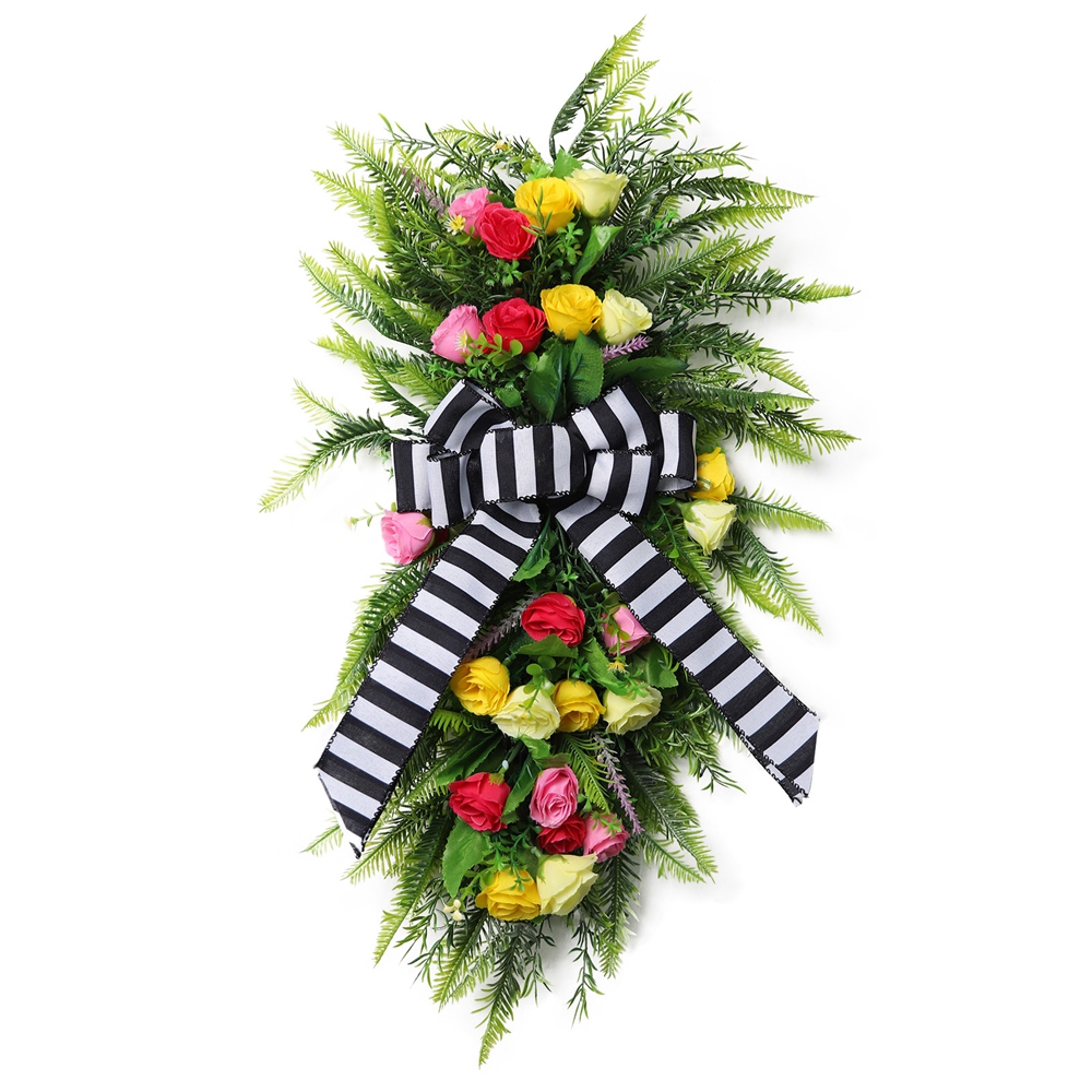 Rose Swag Spring Wreath Drop Hanging Artificial Flower Plants Wedding ...