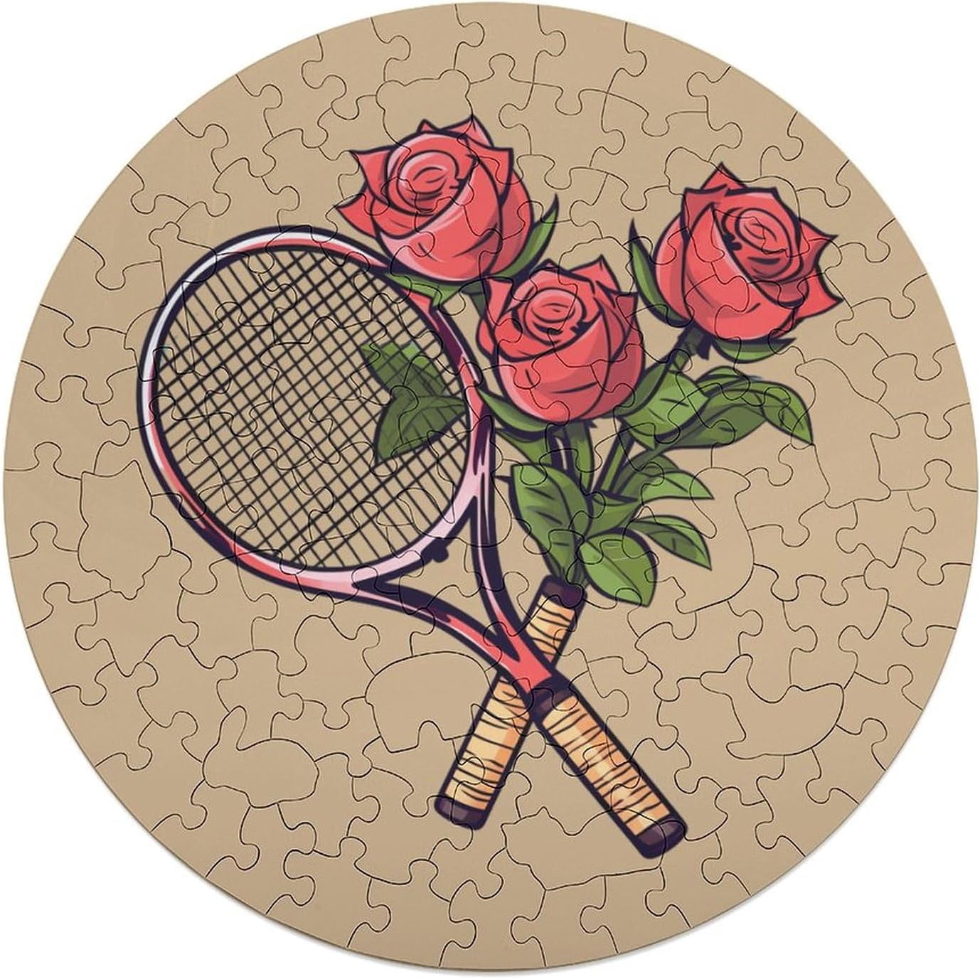 Rose Tennis Rackets Sports Animal Shaped Jigsaw Puzzles Cute Wooden ...
