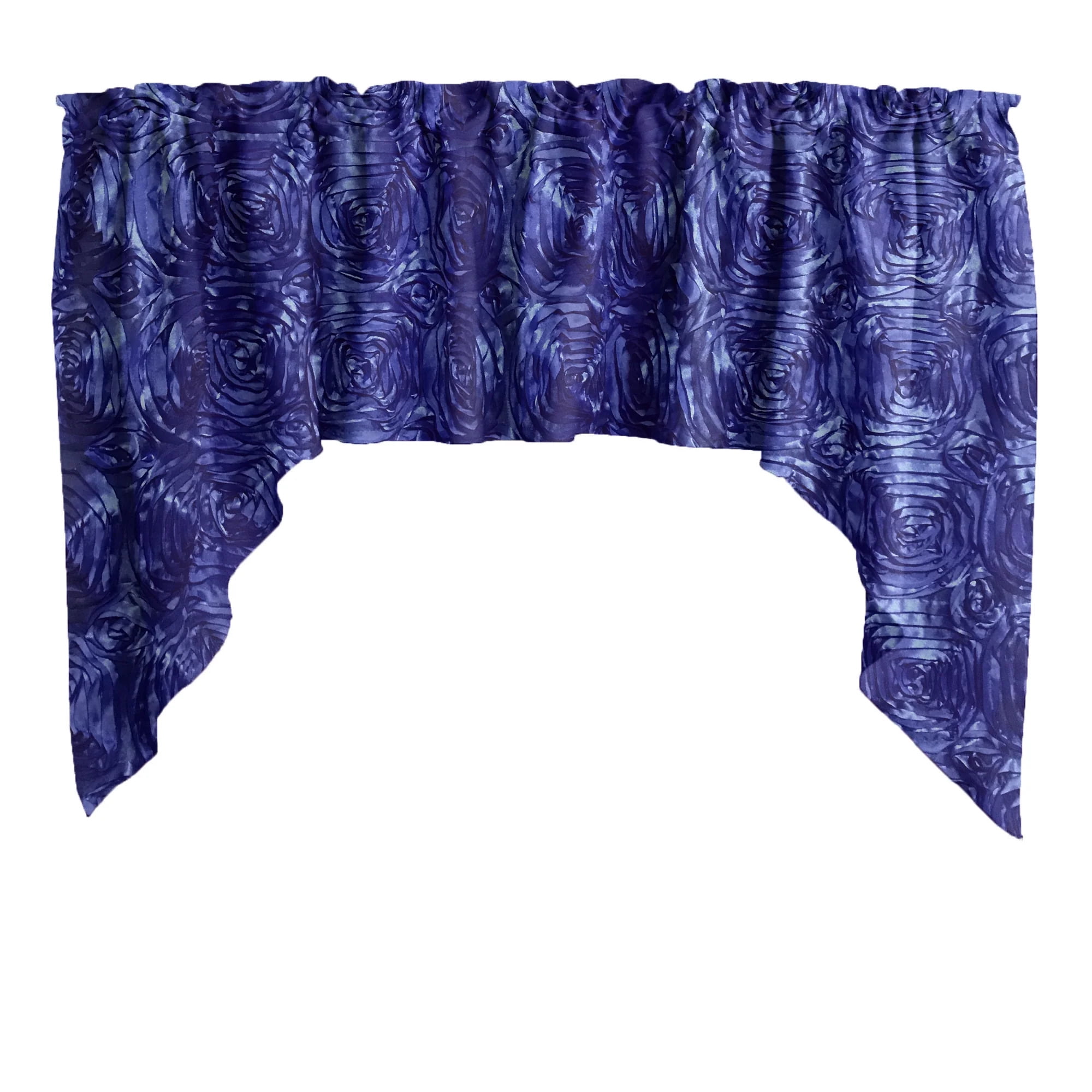 Rose Texture Satin Rosette Swag Window Valance 72" Wide / 36" Tall ...