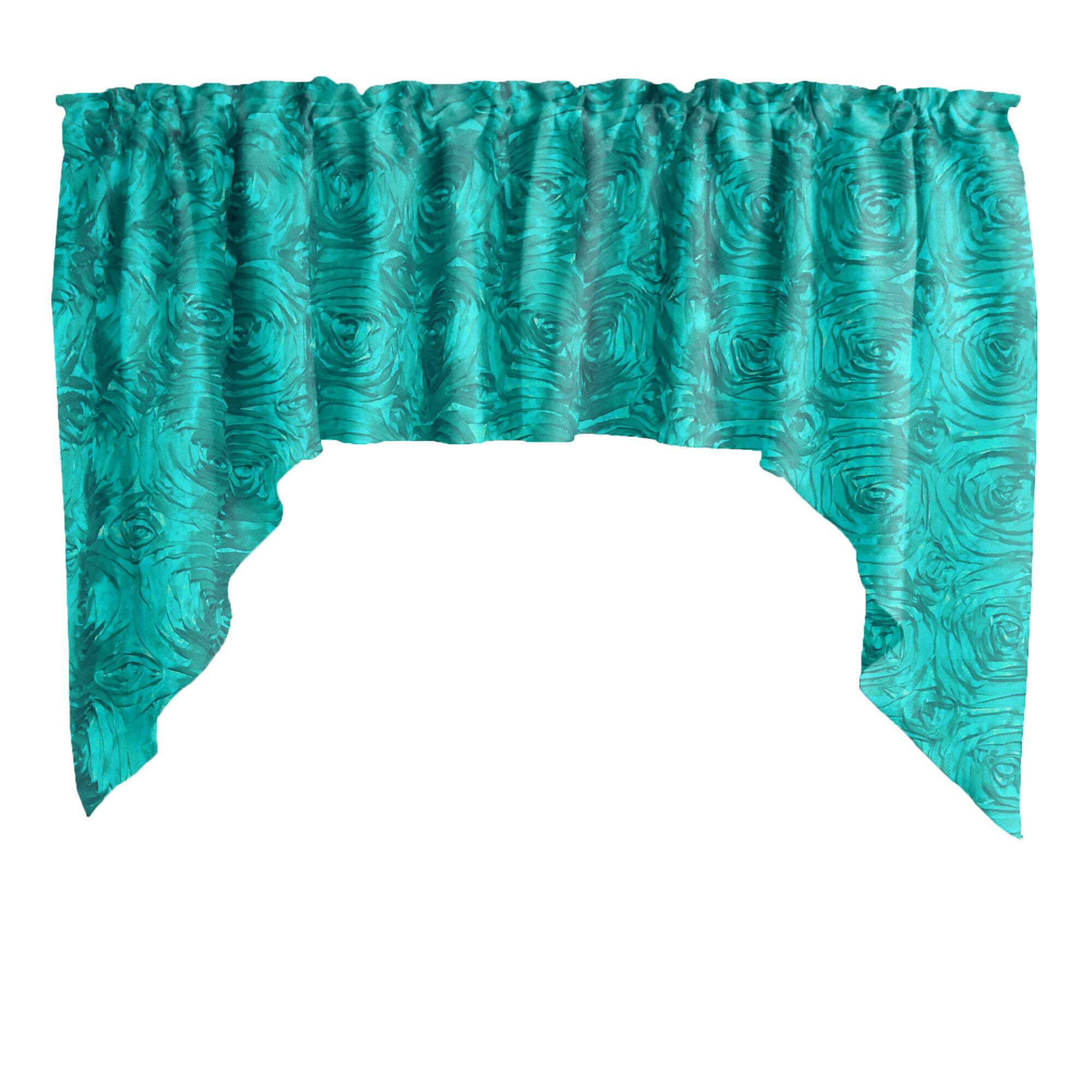 Rose Texture Satin Rosette Swag Window Valance 72" Wide / 36" Tall ...