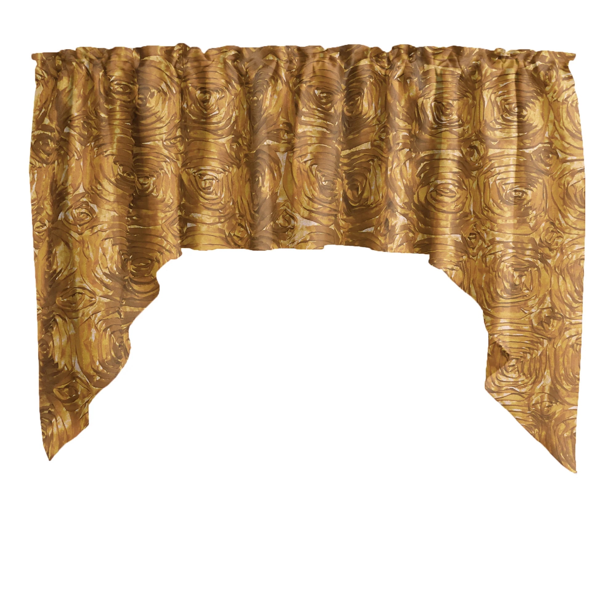 Rose Texture Satin Rosette Swag Window Valance 72" Wide / 36" Tall ...