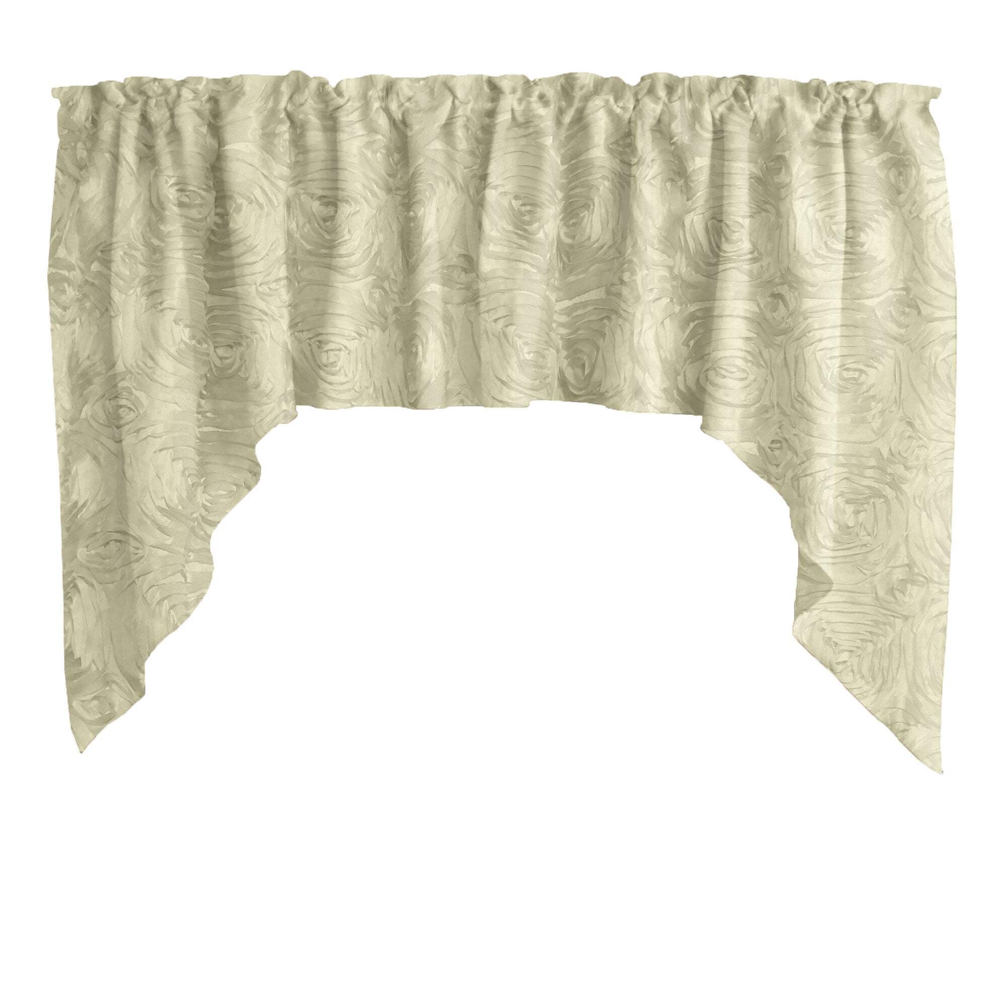Rose Texture Satin Rosette Swag Window Valance 72" Wide / 36" Tall ...