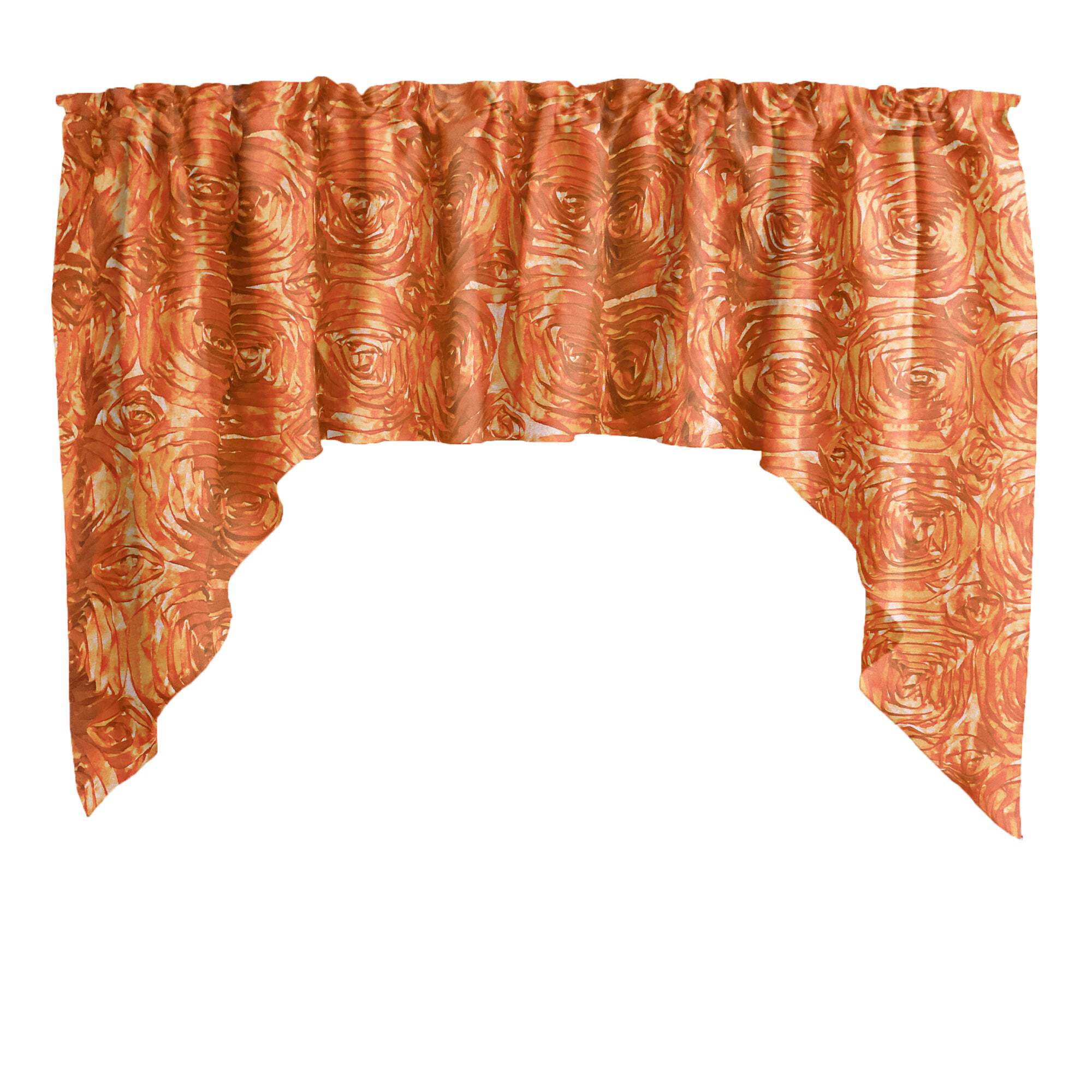 Rose Texture Satin Rosette Swag Window Valance 72" Wide / 36" Tall ...
