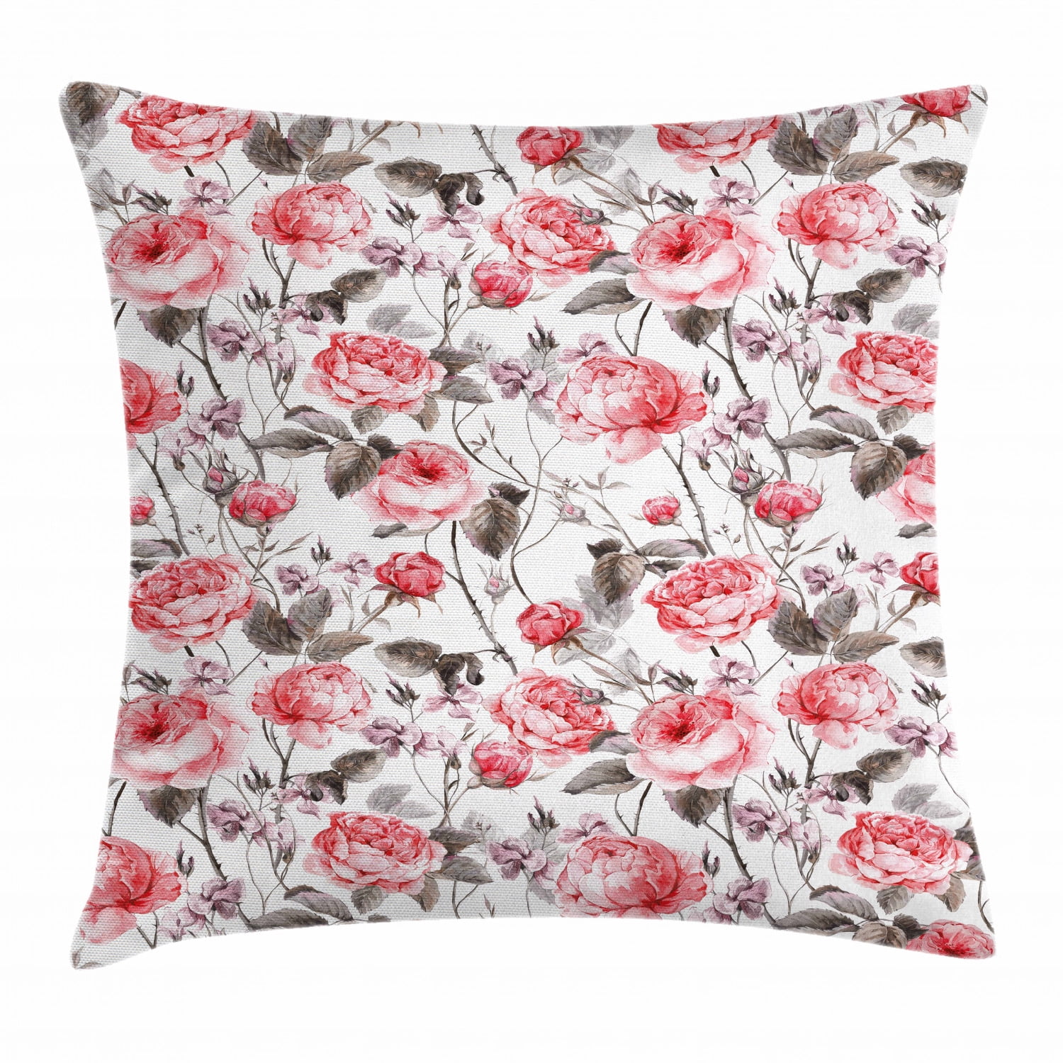 Rose Throw Pillow Cushion Cover, Classic Vintage Floral Pattern ...