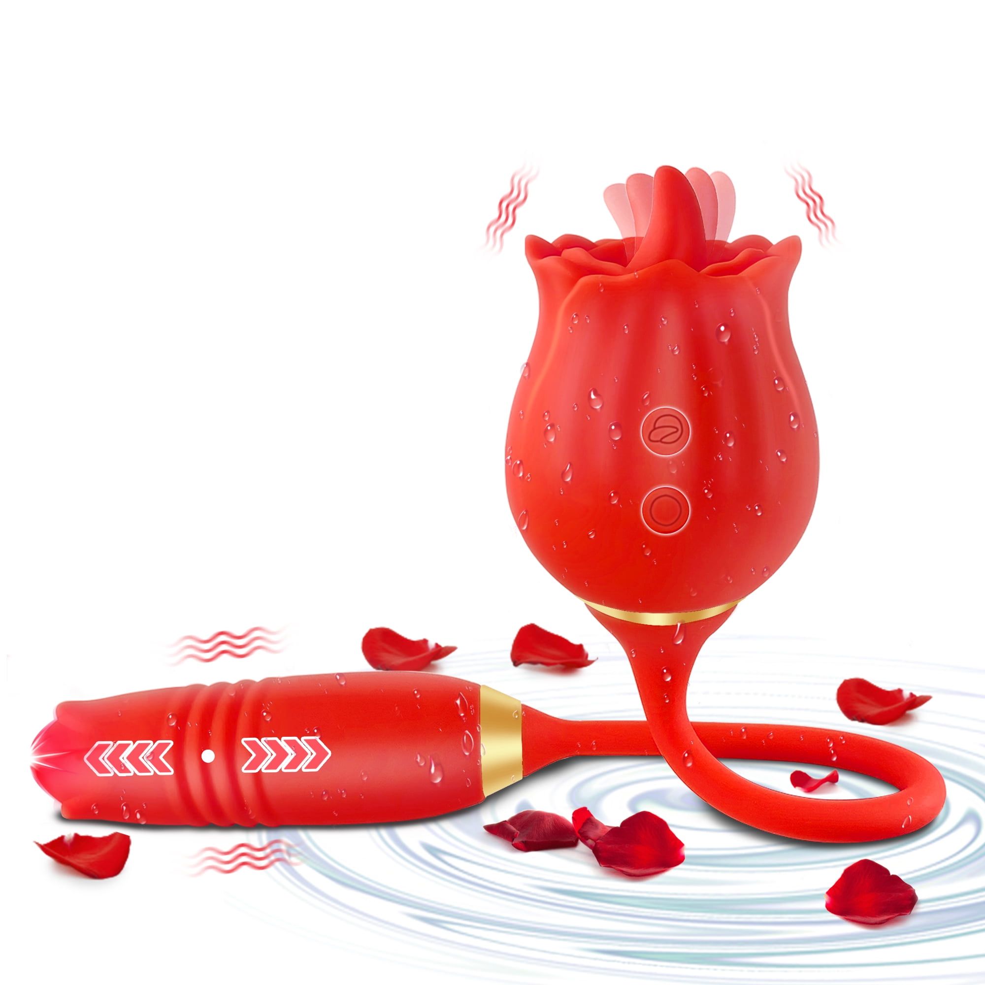 Rose Toy Vibrator For Women 3 In 1 Clitoral Stimulator Tongue Licking