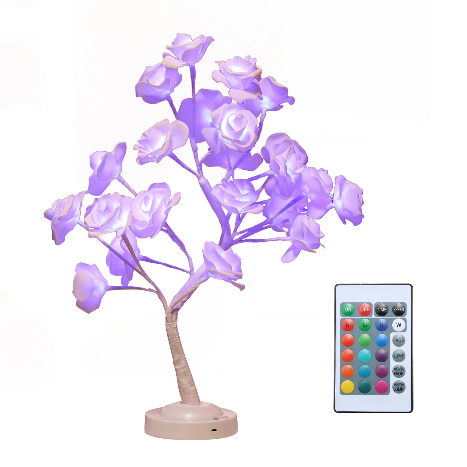Rose Tree Lights with Remote Contorl RGB Color Changing 16 LED Rose ...