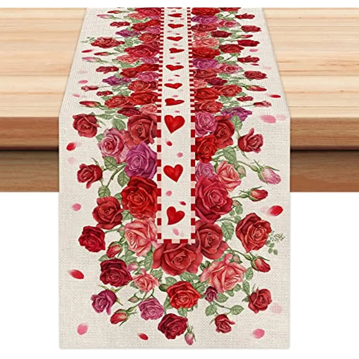 Rose Valentine's Day Table Runners Seasonal Kitchen Dining Table Decor ...
