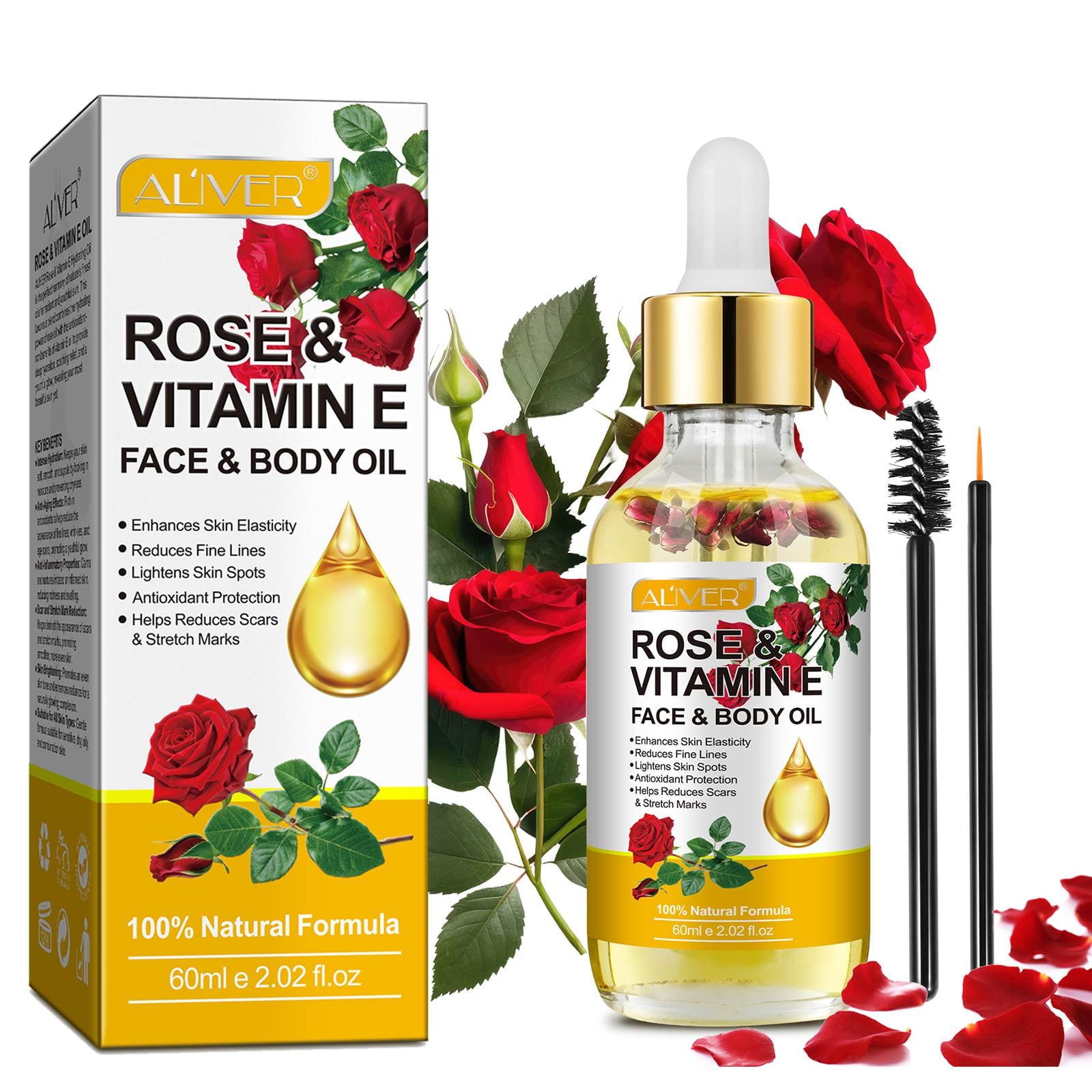 Rose Vitamin E Face & Body Oil by Aliver,Vitamin E Oil, Prevent Skin ...