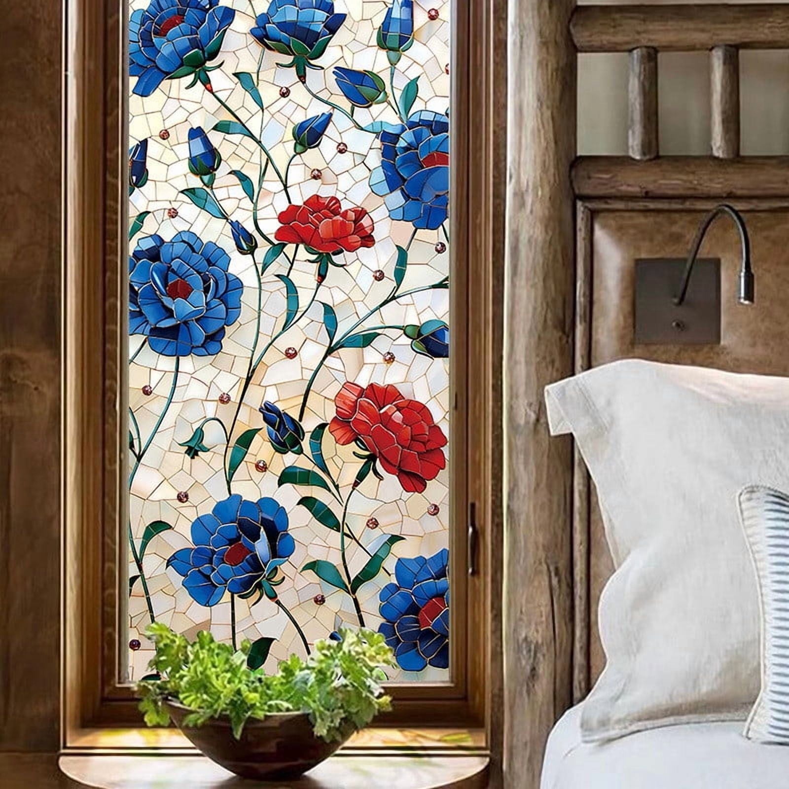 Rose Wall Stickers for Home Decor – Peel and Stick Electrostatic Vinyl ...