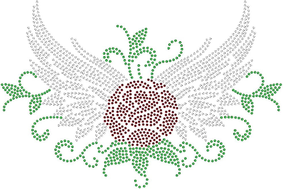Rose Wing Iron on Rhinestones Transfer 11.69x8.27 Inch Heat Transfer ...