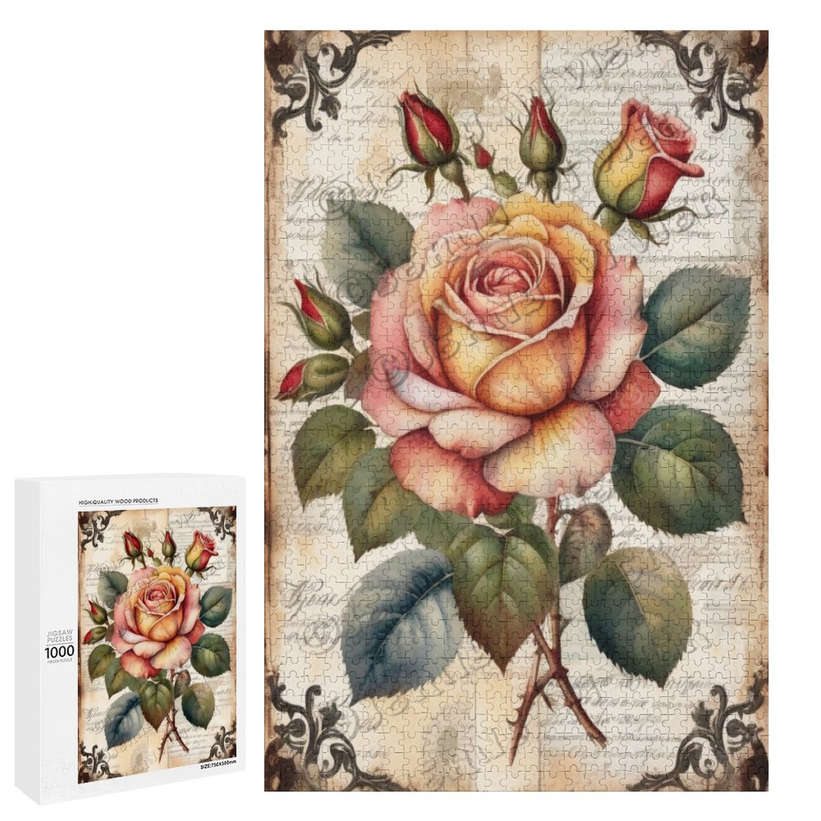 Rose Wooden Wall Decor Home Wall Signs for Bedroom Living Room 1000 ...