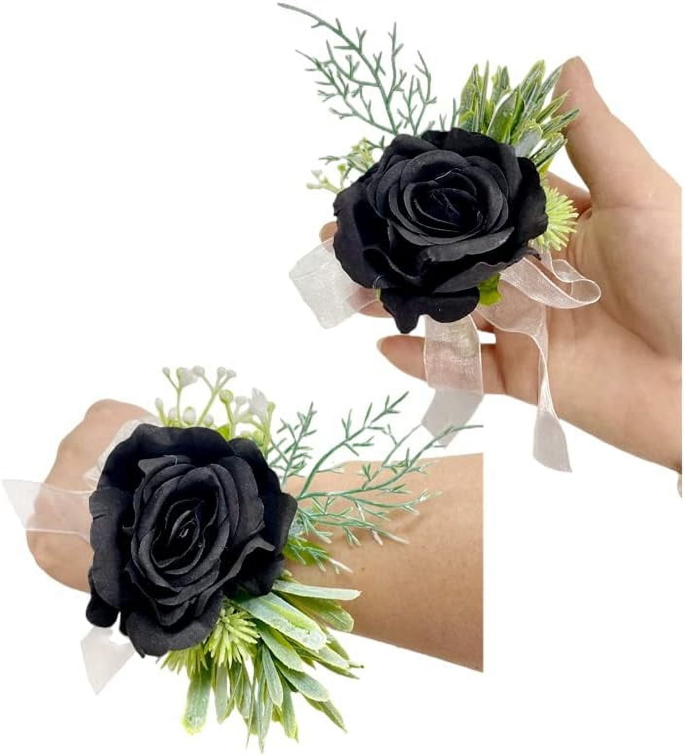 Rose Wrist Corsage Wristlet Band Bracelet and Men Boutonniere Set ...