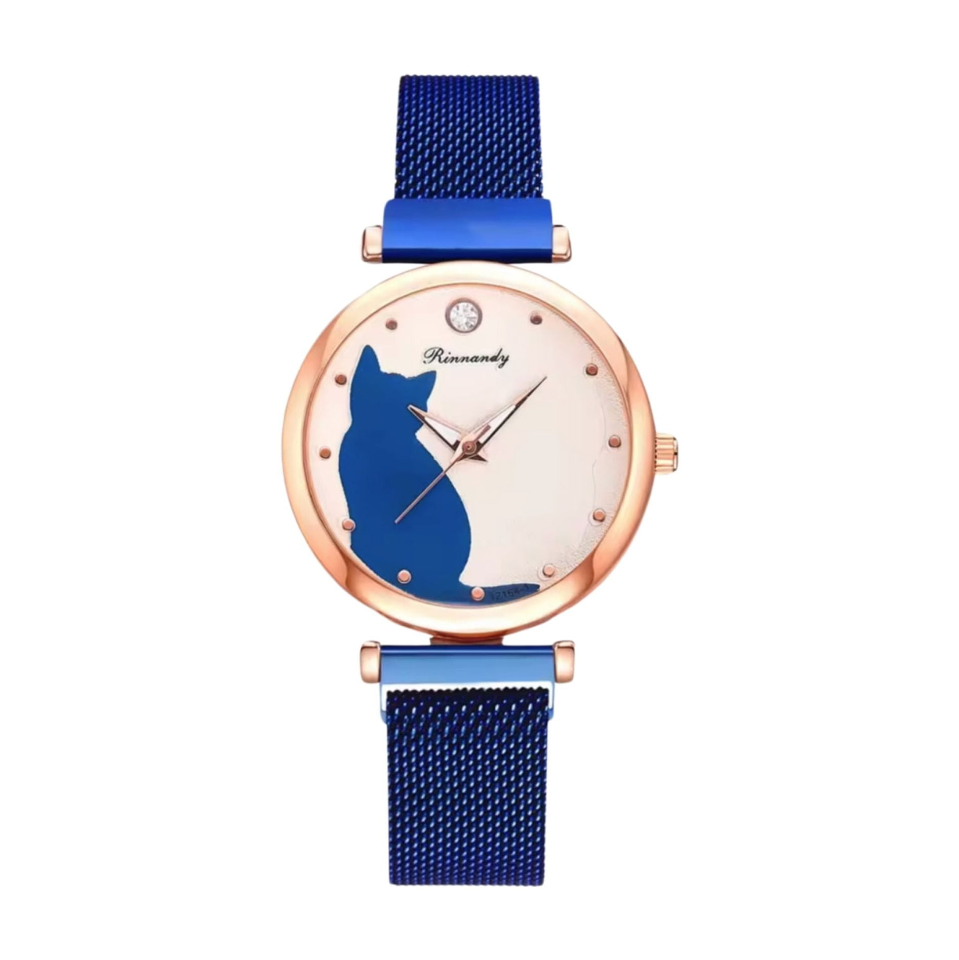 Rose and Goldtone Cat Watch Bracelet Set - Walmart.com