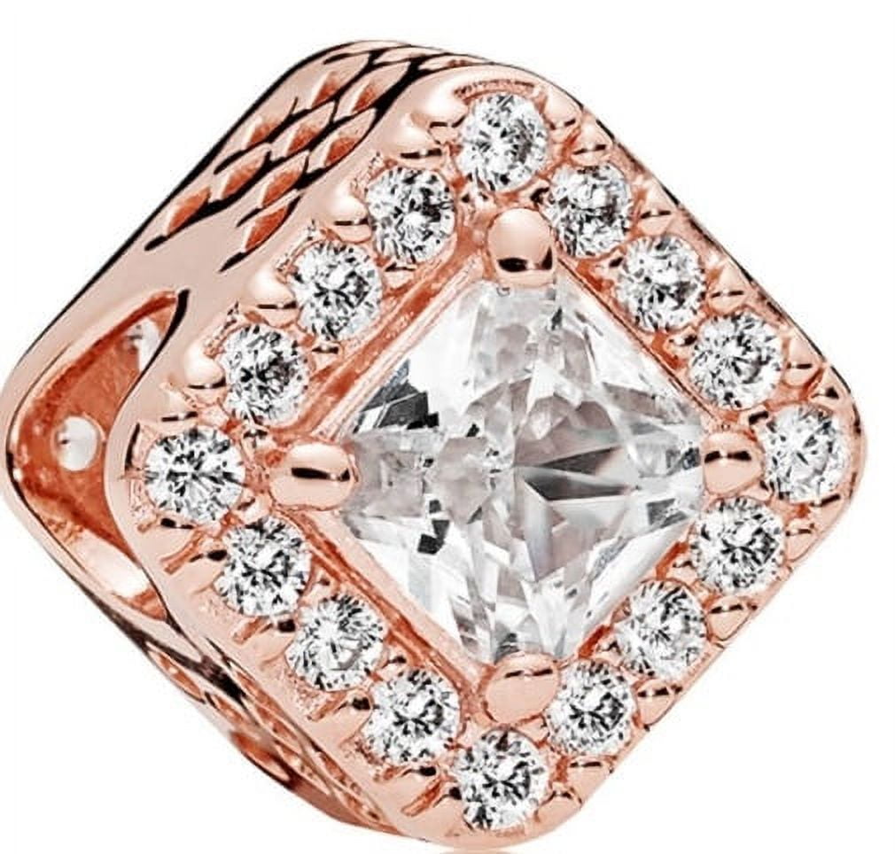 Rose charm w/clear CZ Charm 786206CZ - Walmart.com