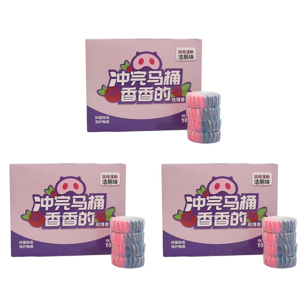 Rose double effect toilet cleaning block cleaning agent double color ...