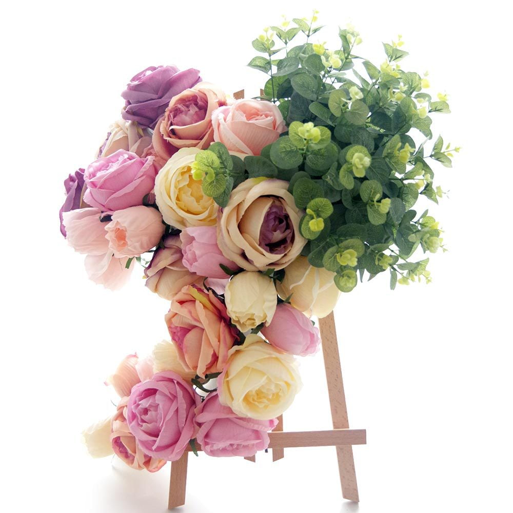 Rose head pan cloth material flower wall silk flower containing foam ...