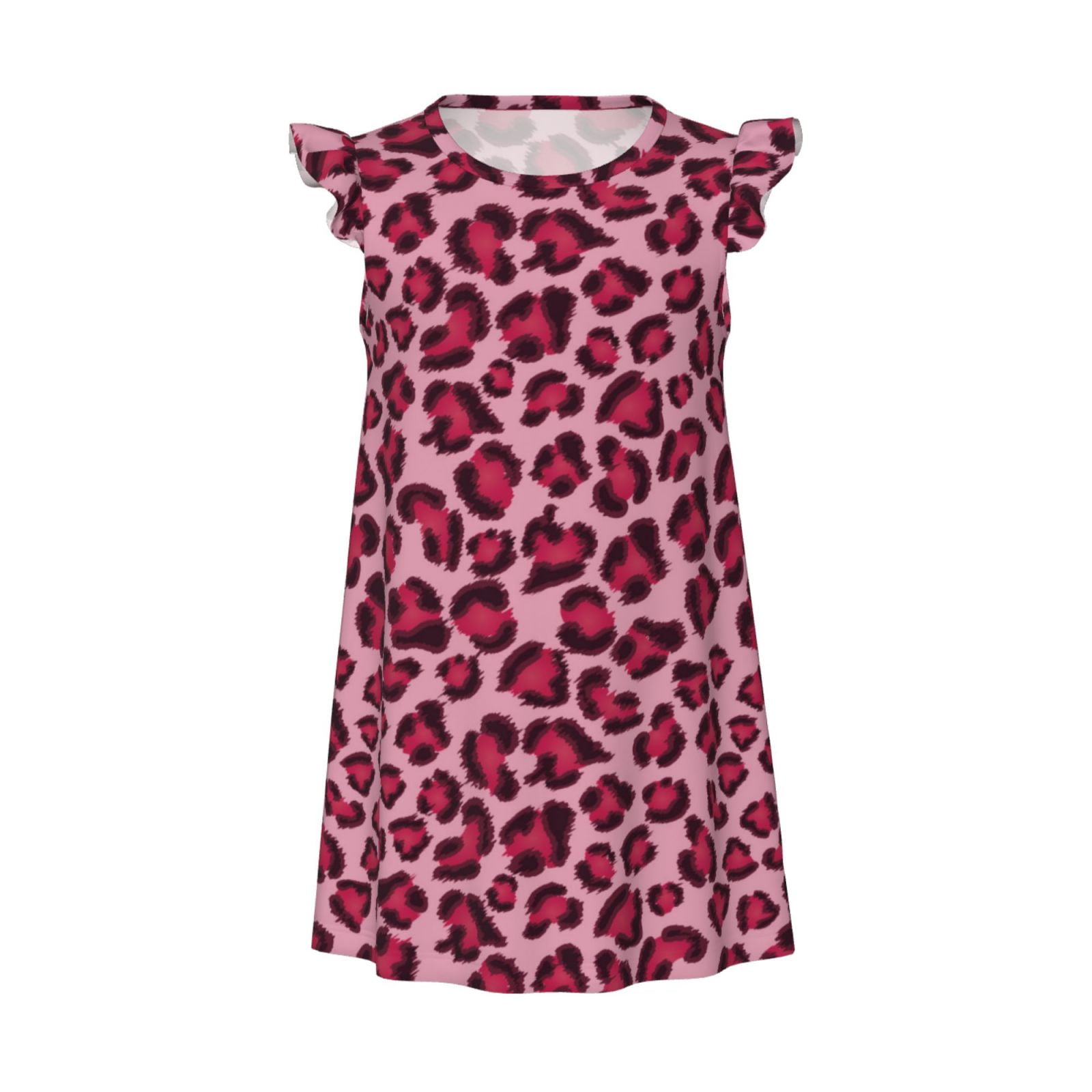 Rose leopard print Girls Nightgowns, Pajamas for Girls, Soft Flutter ...