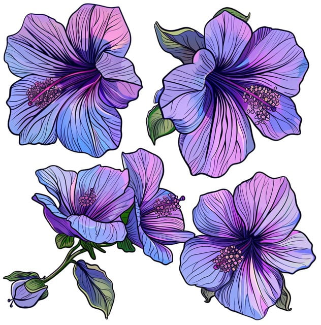 Rose of Sharon Flower Car Sticker. Waterproof Vinyl Hibiscus Decal for ...