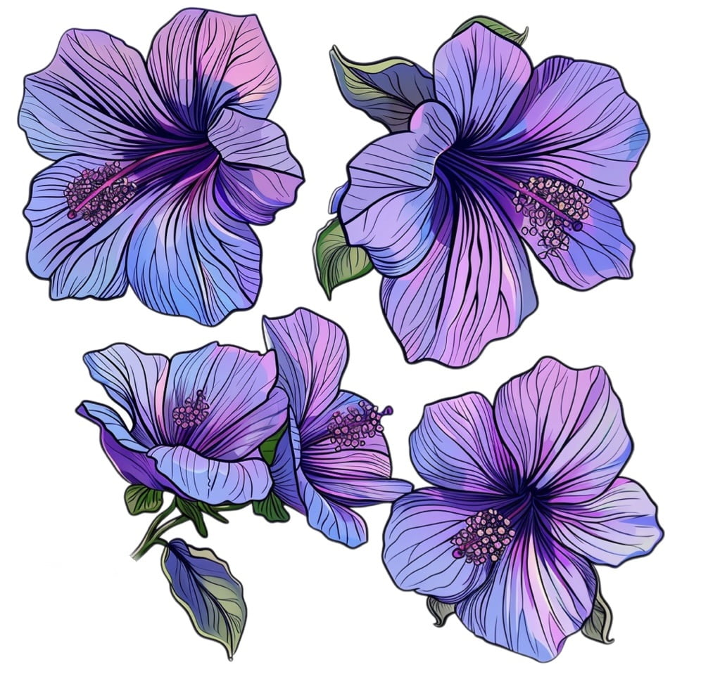 Rose of Sharon Flower Car Sticker. Waterproof Vinyl Hibiscus Decal for ...