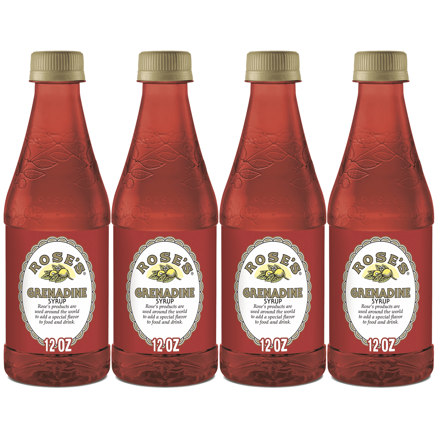 Rose’s Grenadine Syrup 4 Pack 12 OZ Bottle, | Perfect for Cocktails ...