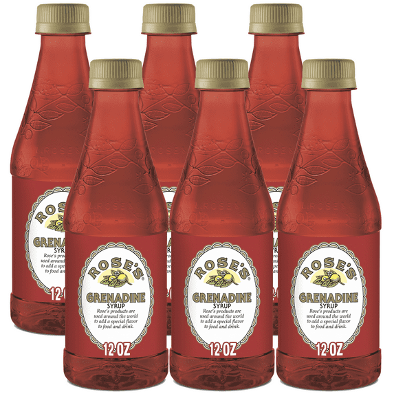 Rose’s Grenadine Syrup 6 Pack 12 OZ Bottle, | Perfect for Cocktails ...