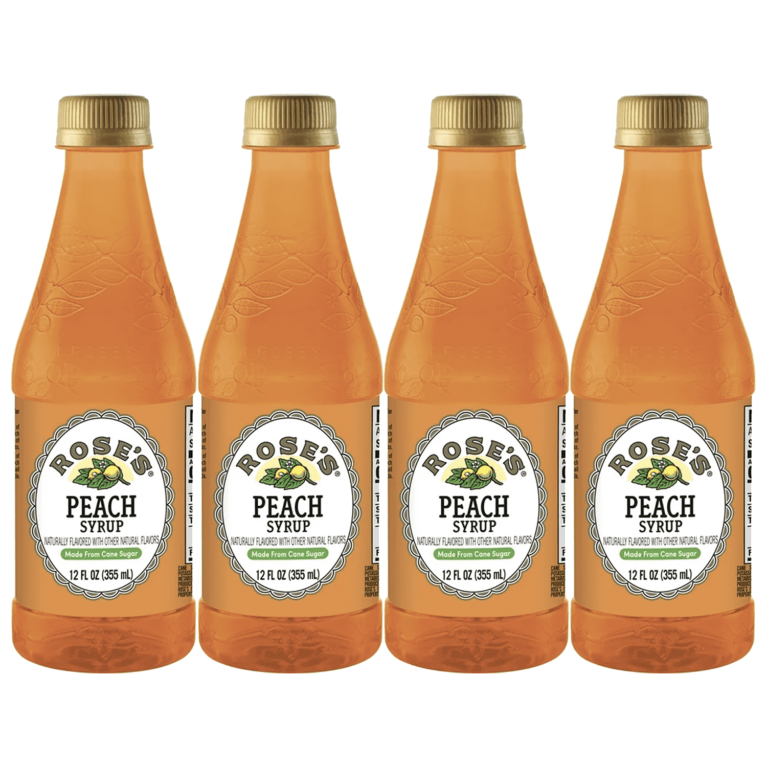 Rose’s Peach Syrup 4 Pack 12 OZ Bottle, | Perfect for Cocktails ...