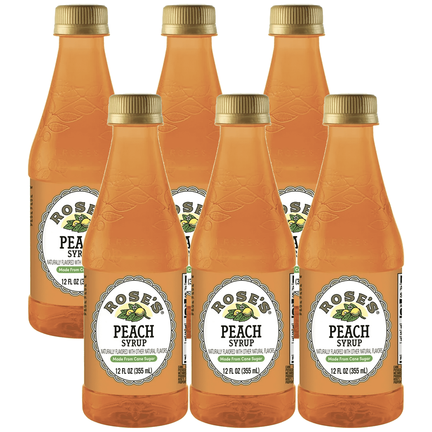 Rose’s Peach Syrup 6 Pack 12 OZ Bottle, | Perfect for Cocktails ...
