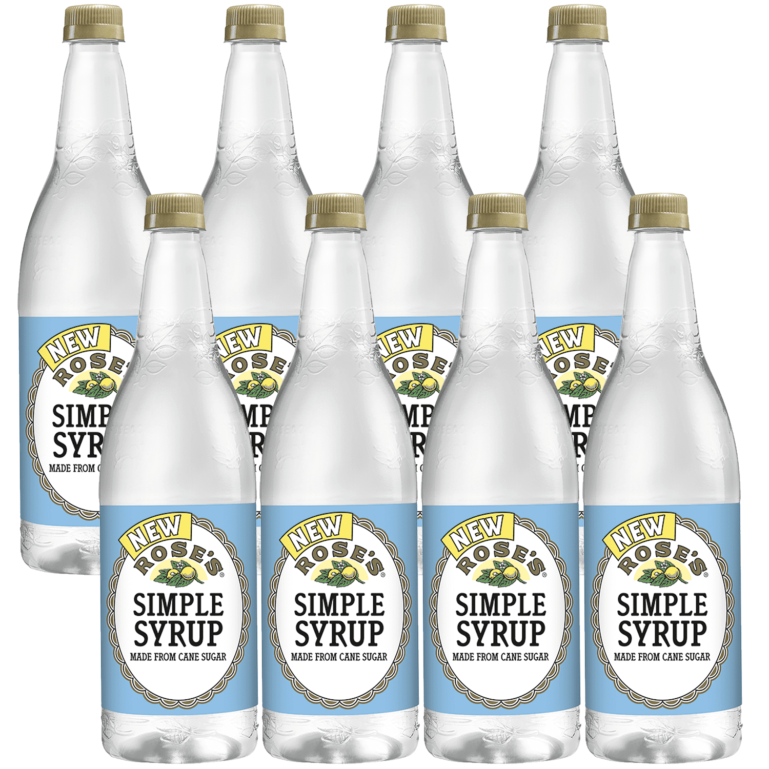 Rose’s Simple Syrup 8 Pack 1 Liter Bottle, | Perfect for Cocktails ...